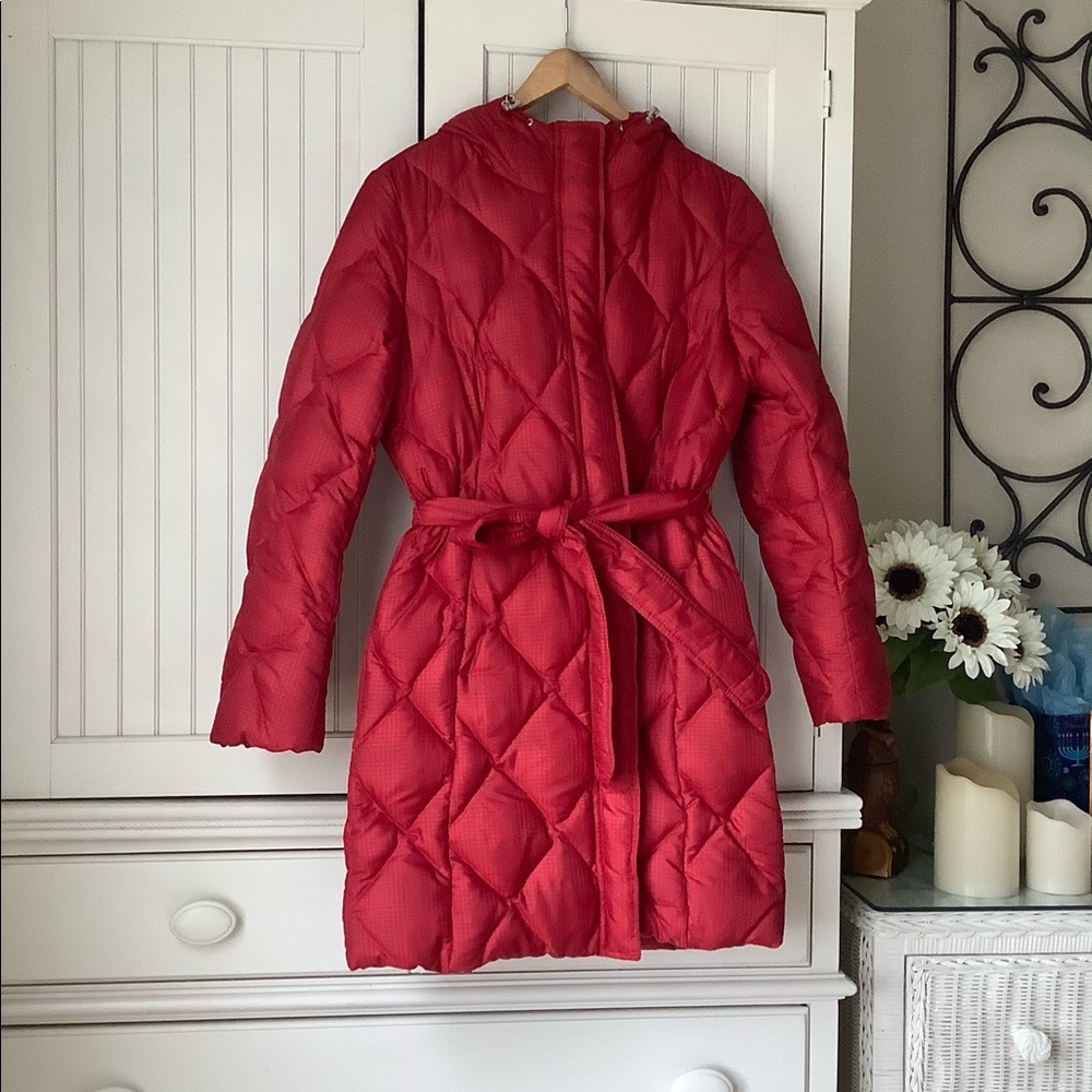 Fabulous Red Eddie Bauer Long Down Coat - Gem